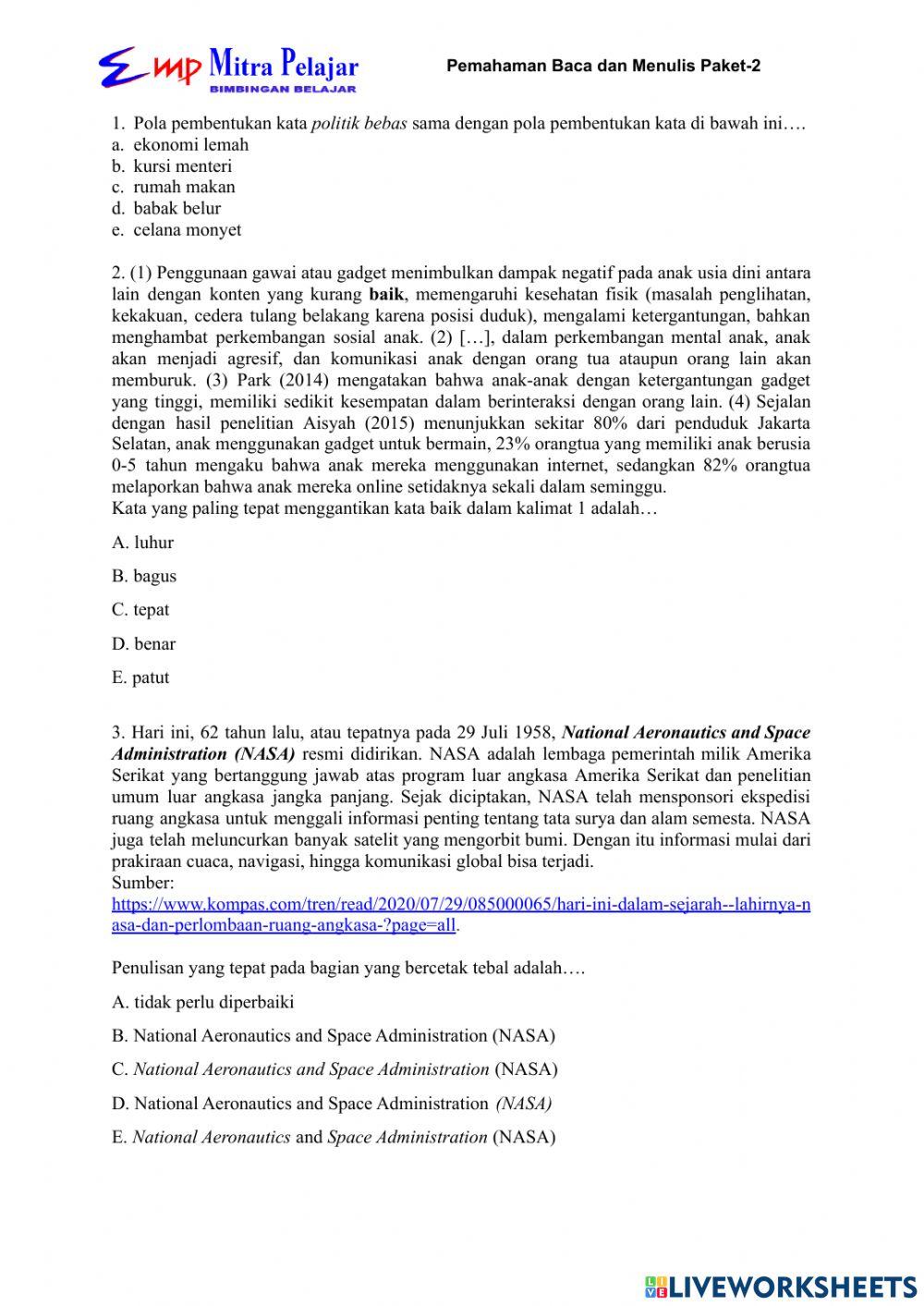 Intensif pbm paket 2 2278898 | MITRA PELAJAR CINERE