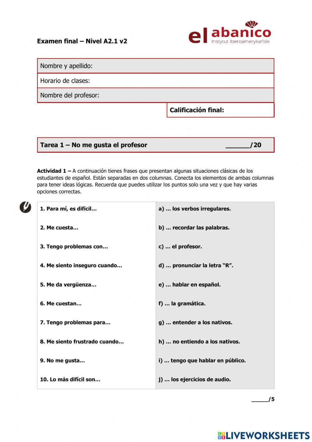 6926474 | Examen A21 - Actualización | IKI El Abanico