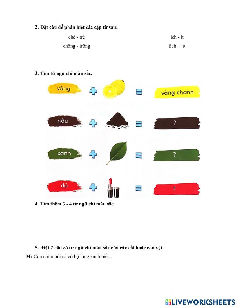 Vietnamese online pdf worksheet | Live Worksheets