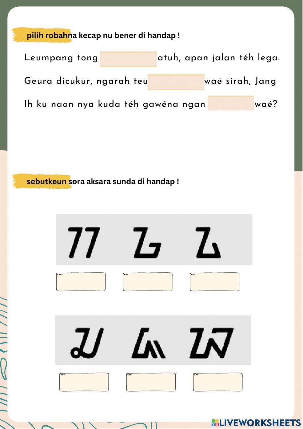 Psh basa sunda worksheet | Live Worksheets