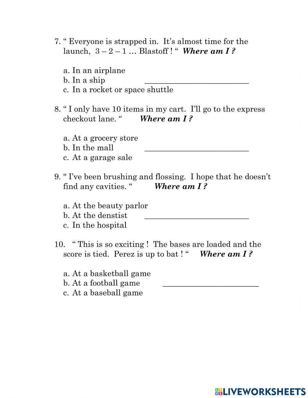 Inferenc worksheet | Live Worksheets