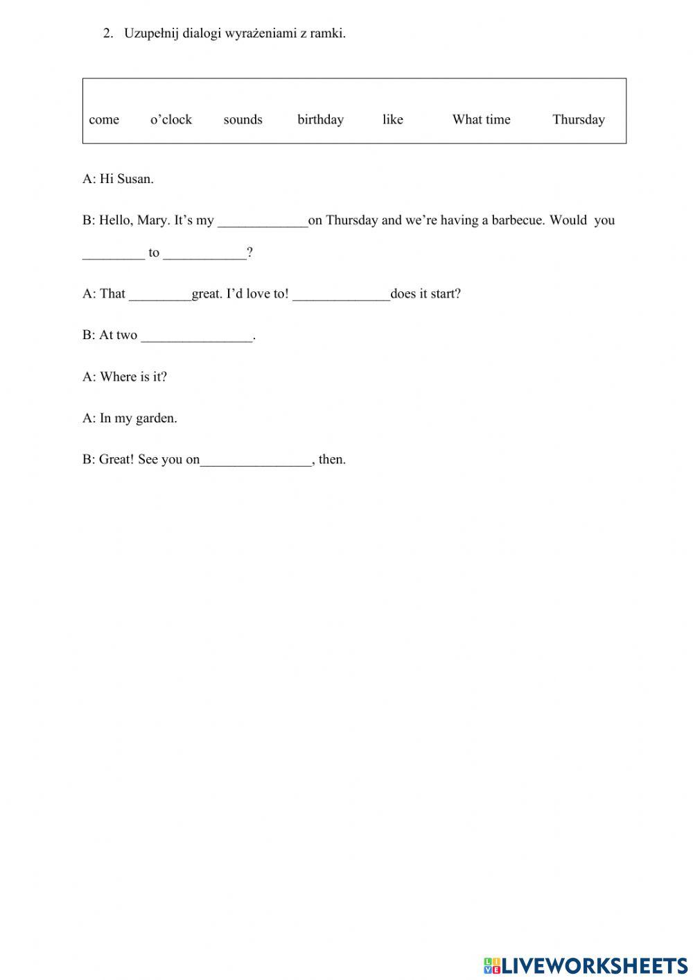 Invitations | Free Interactive Worksheets | 2280579