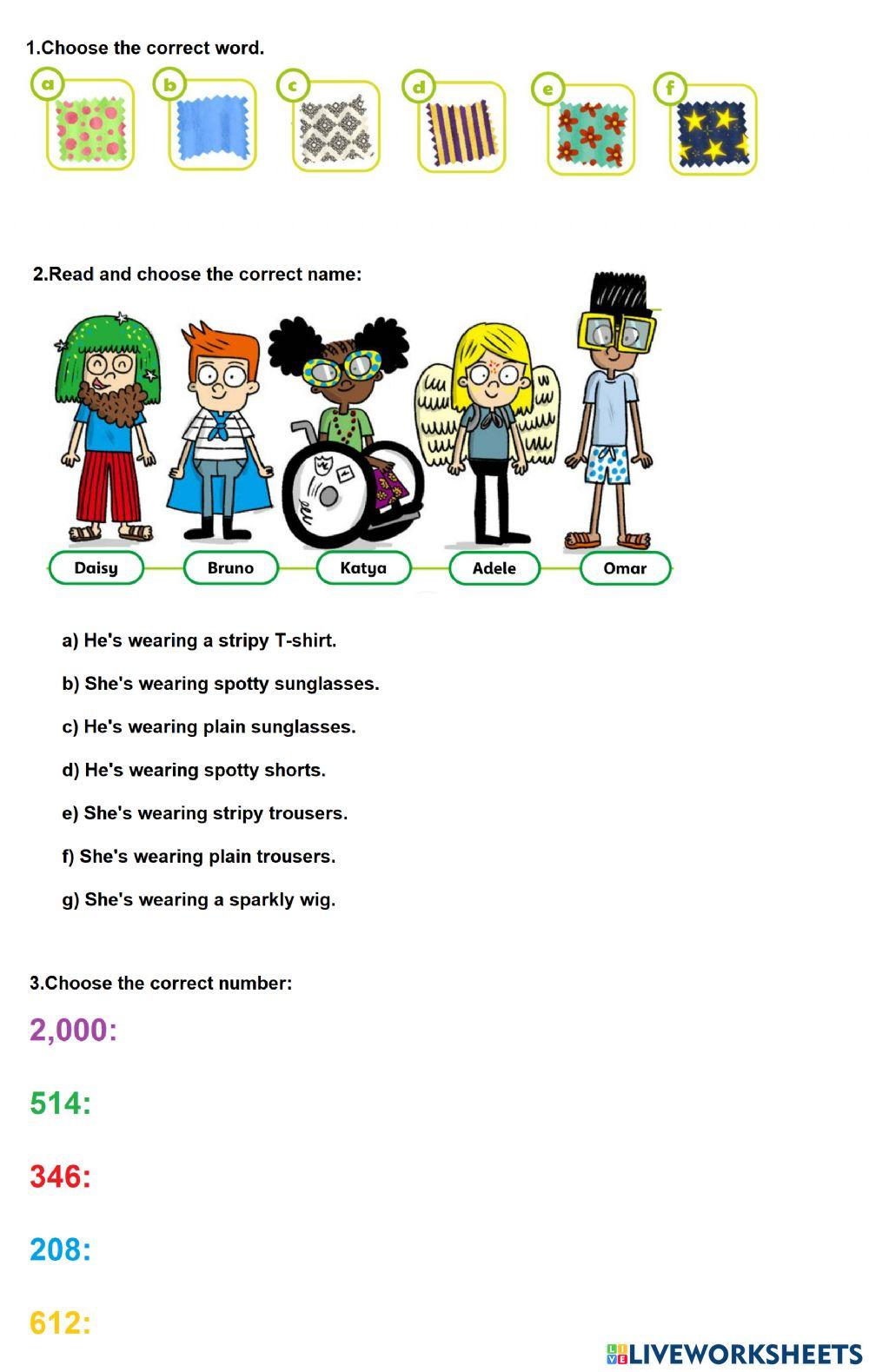 En3-U3-Clothes-numbers worksheet | Live Worksheets