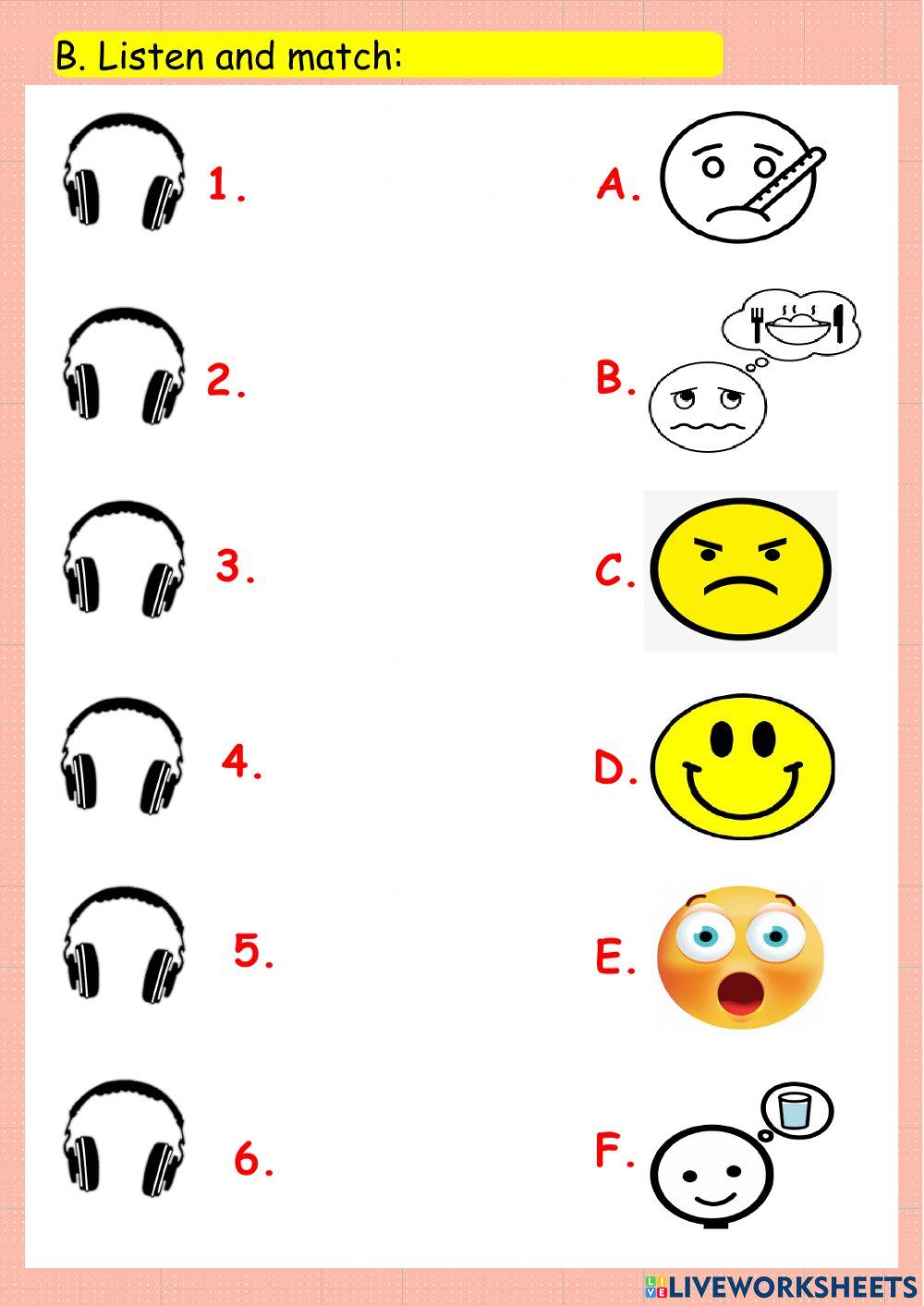 Feelings | Free Interactive Worksheets | 2257665