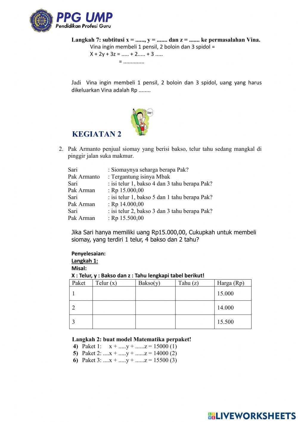 Spltv online worksheet for SMK | Live Worksheets