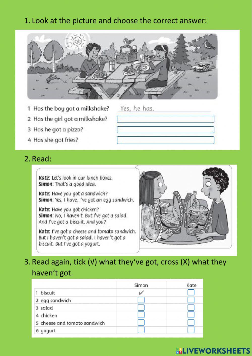Have got has go… | Free Interactive Worksheets | 2258358