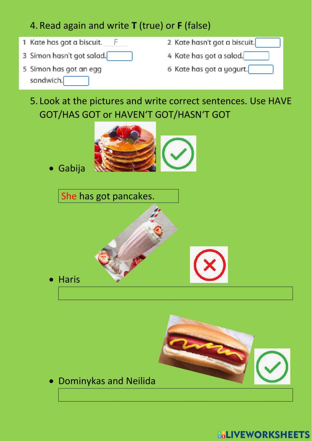 Have got has go… | Free Interactive Worksheets | 2258358