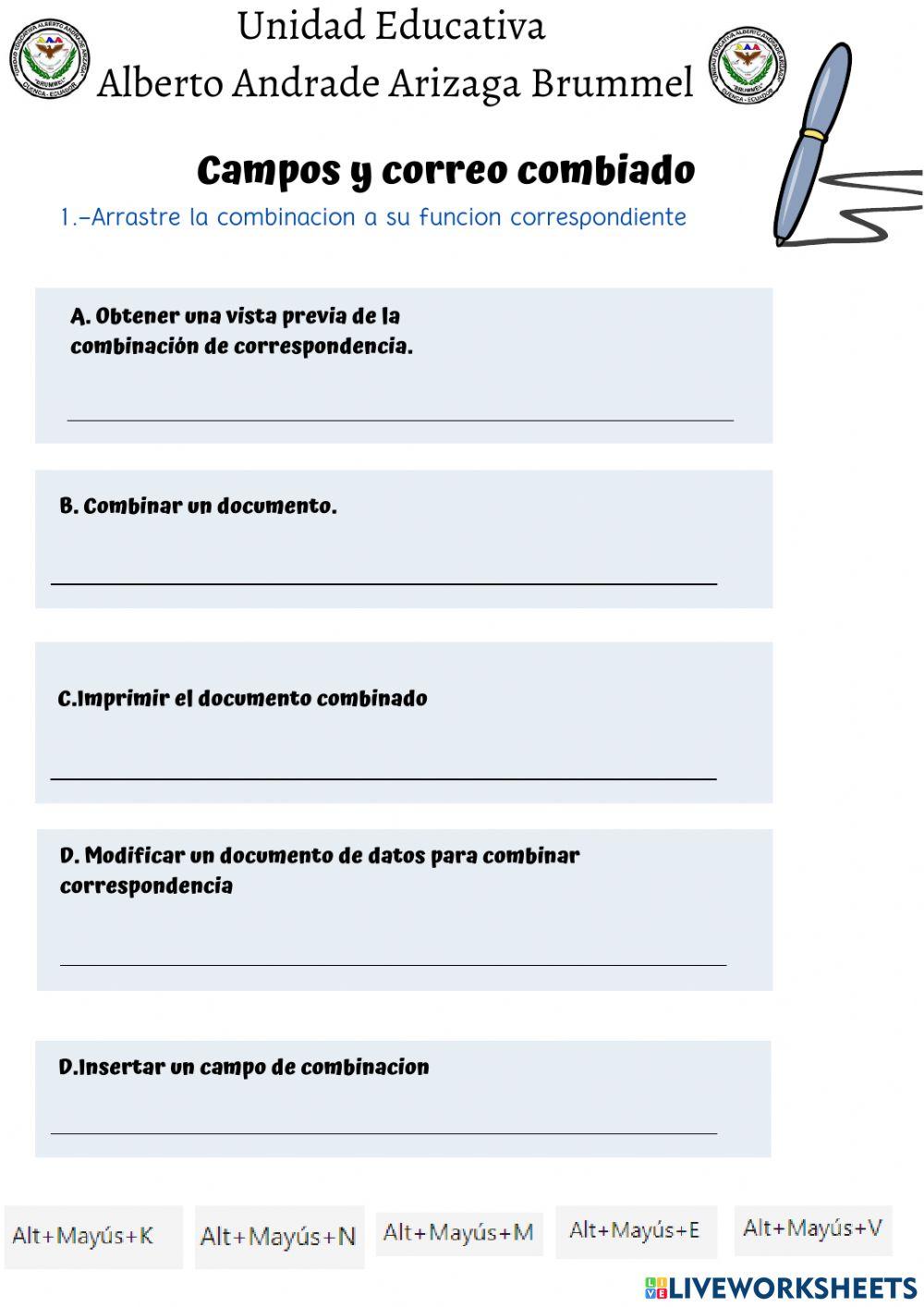CTS metodos abreviados del teclado de word worksheet | Live Worksheets