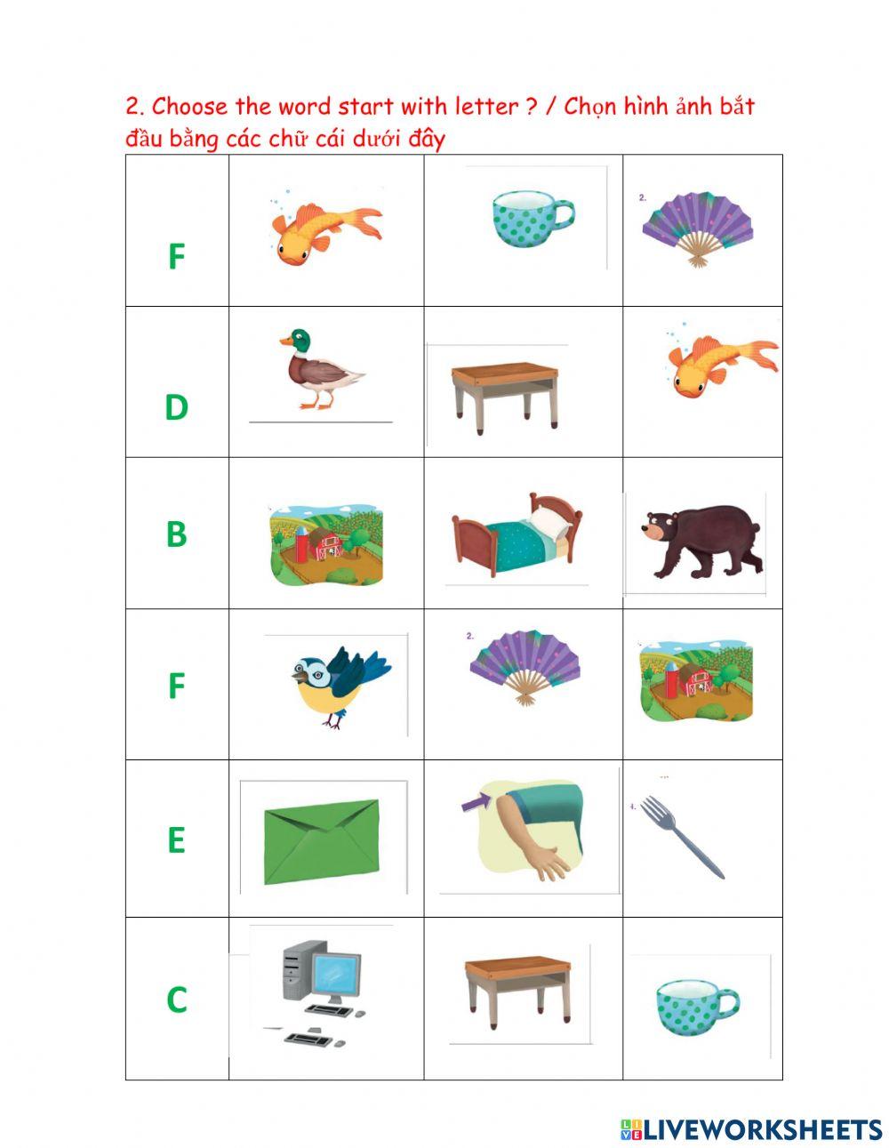 2258634 | Letter F | Pham Hau | LiveWorksheets