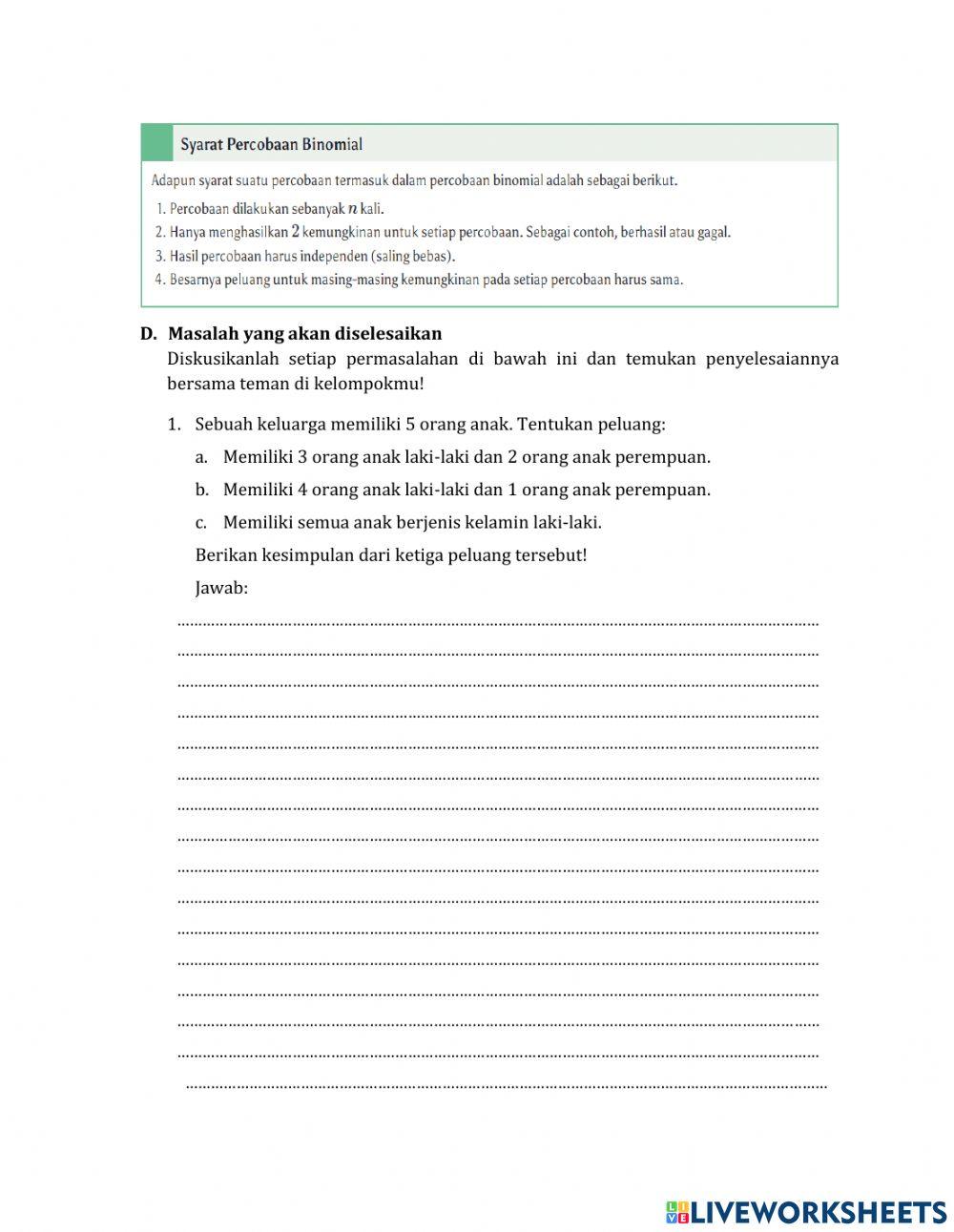 Lkpd a2 p1 worksheet | Live Worksheets