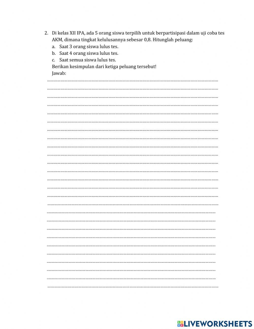 Lkpd a2 p1 worksheet | Live Worksheets