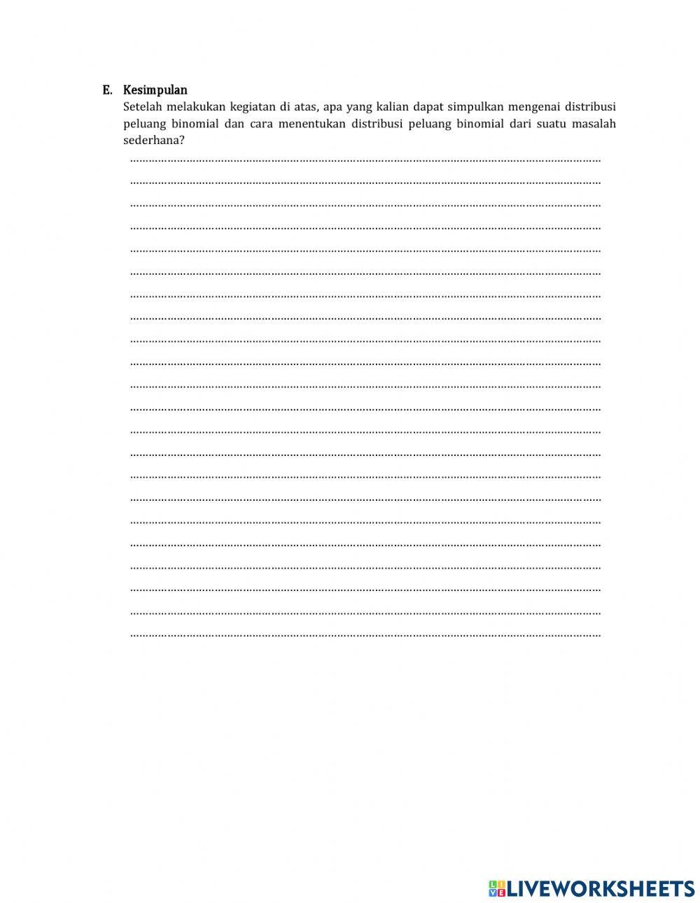 Lkpd a2 p1 worksheet | Live Worksheets