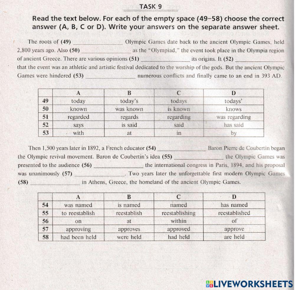Use of English Extra 1-7 worksheet | Live Worksheets