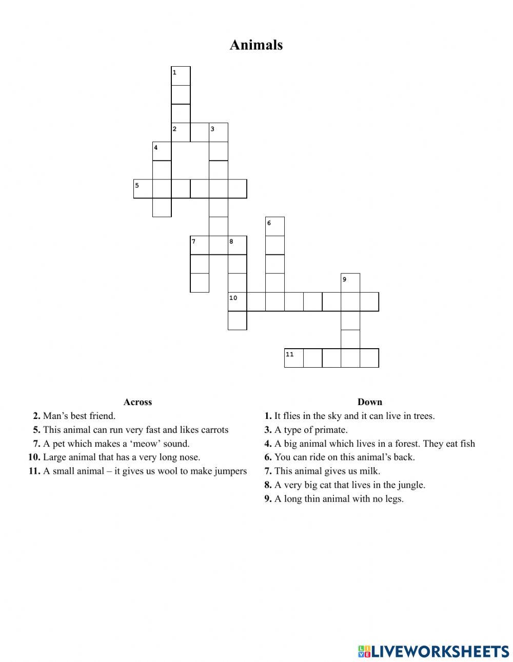 Animals online exercise for Elemental A1 | Live Worksheets