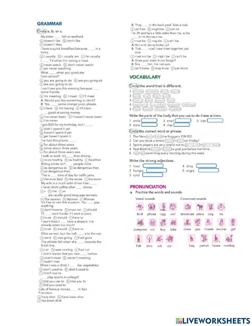 Final Evaluation online exercise for | Live Worksheets