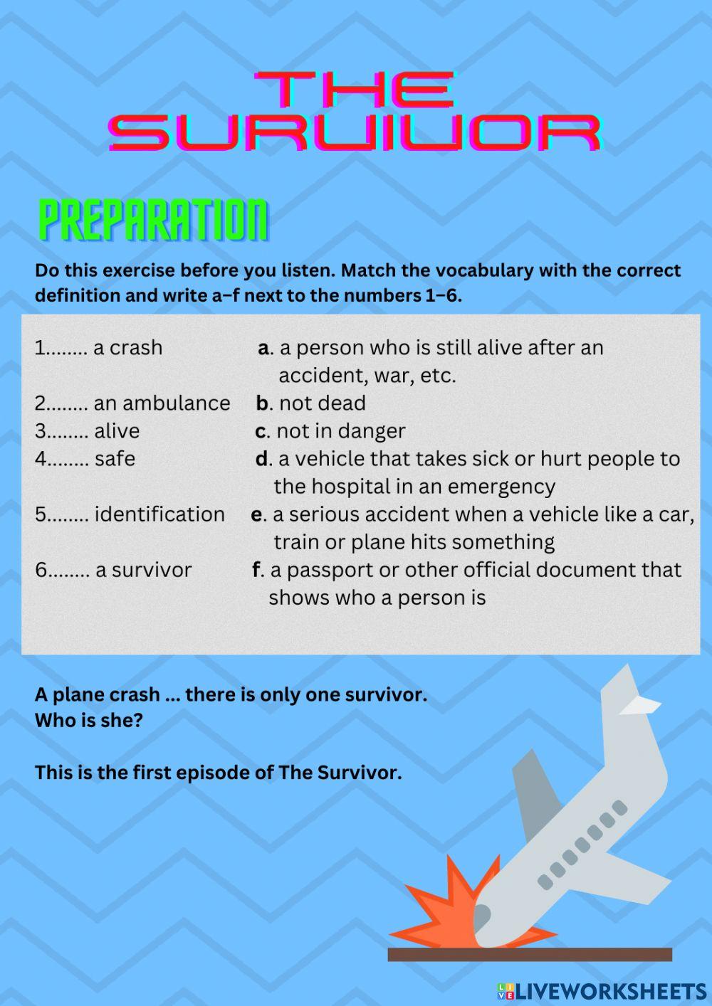 The Survivor - Episode 1 online exercise for | Live Worksheets