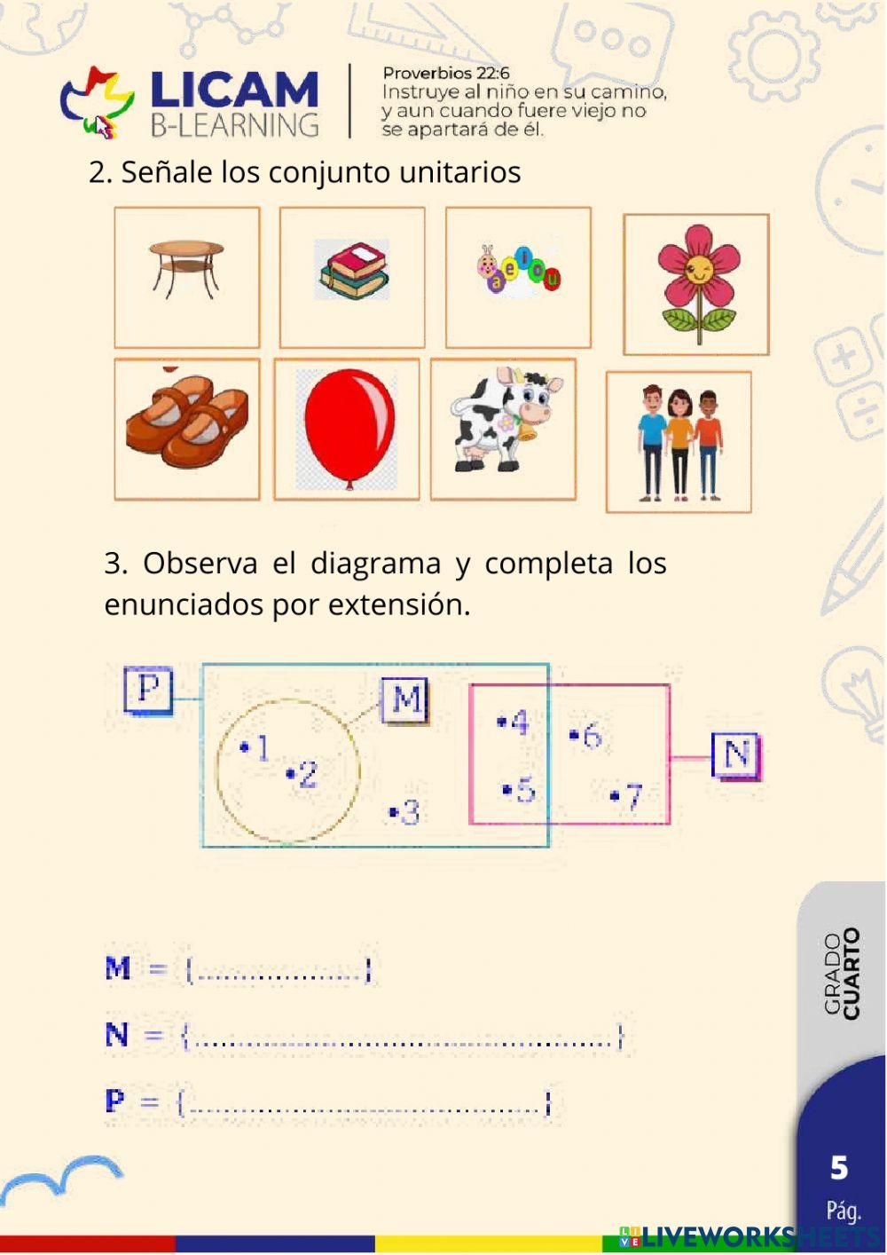 Clasificación de conjuntos online exercise | Live Worksheets