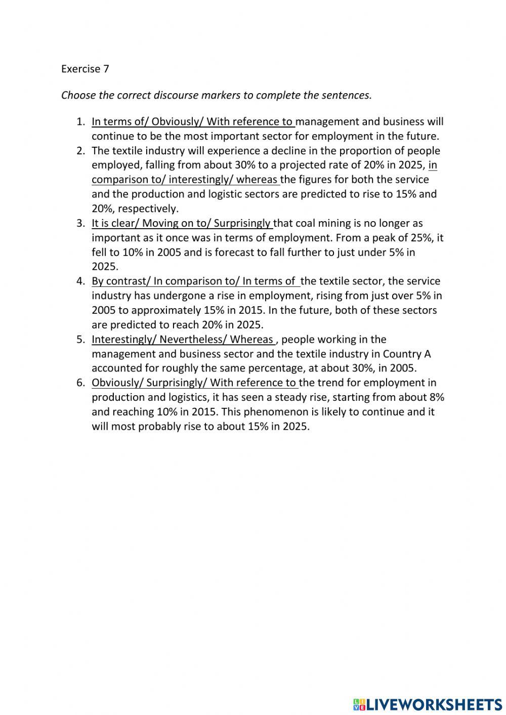 IE3, Unit 5, Writing, Exercise 7 worksheet | Live Worksheets