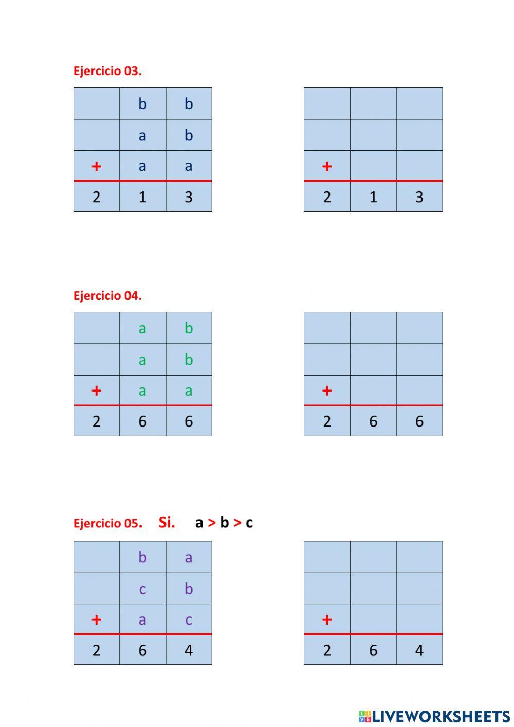 Criptograma de sumas online worksheet | Live Worksheets