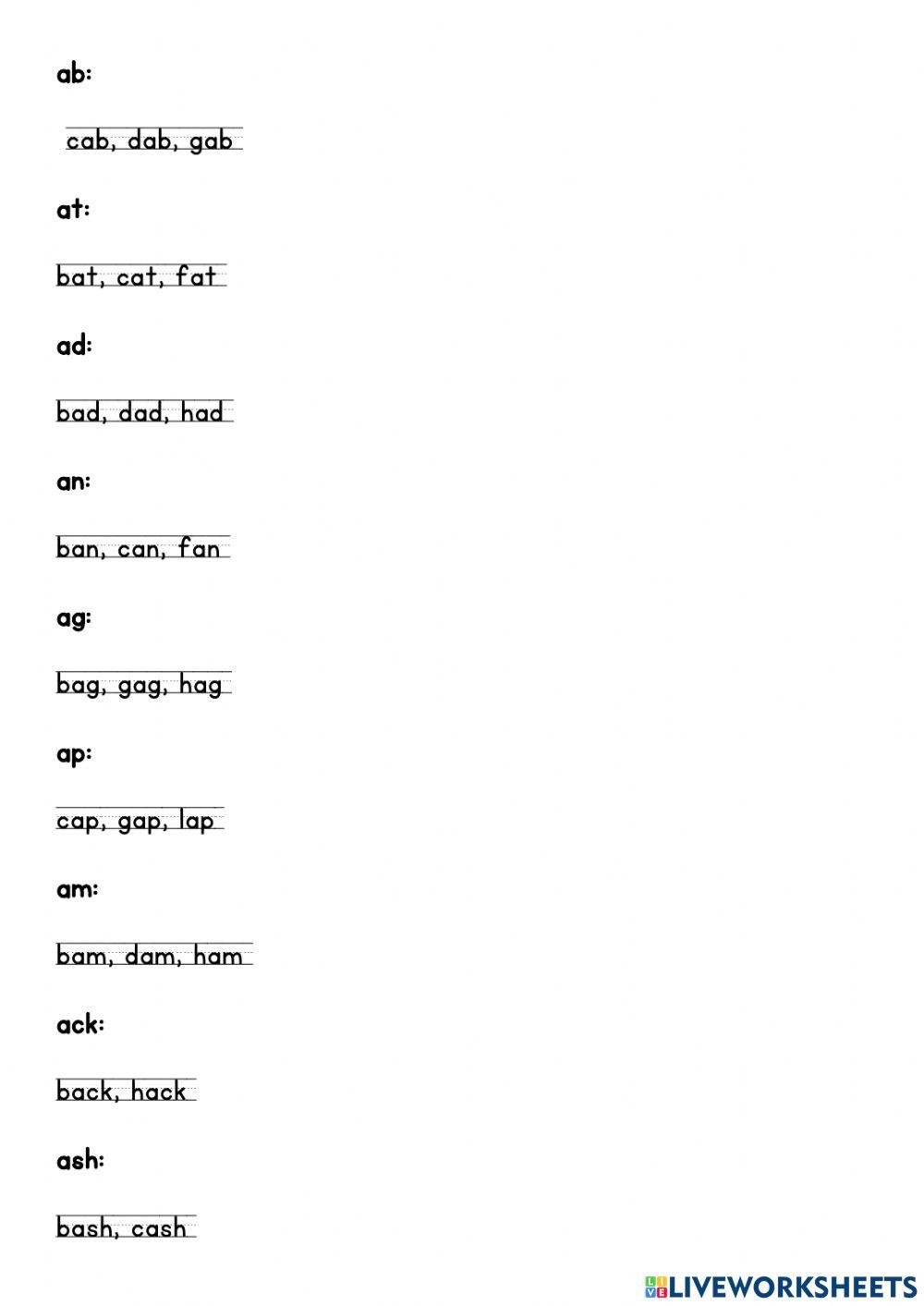 Handwriting online practice | Live Worksheets