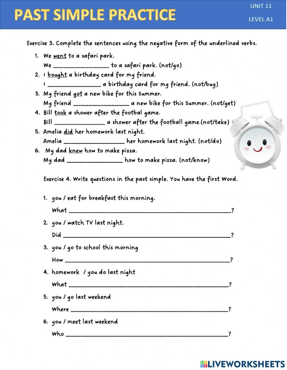 2259822 | Past simple affirmative, negative and questions