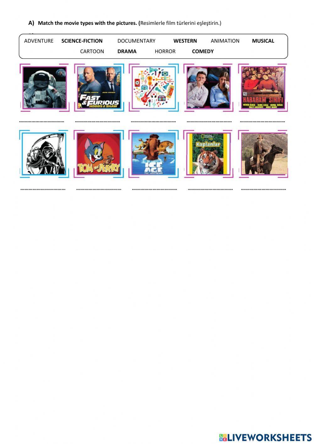 2260238 | Movie types | sevim56 | LiveWorksheets