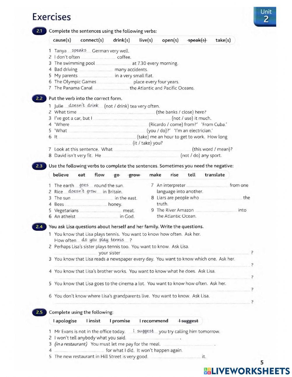 Present simple online exercise for grade 3 | Live Worksheets