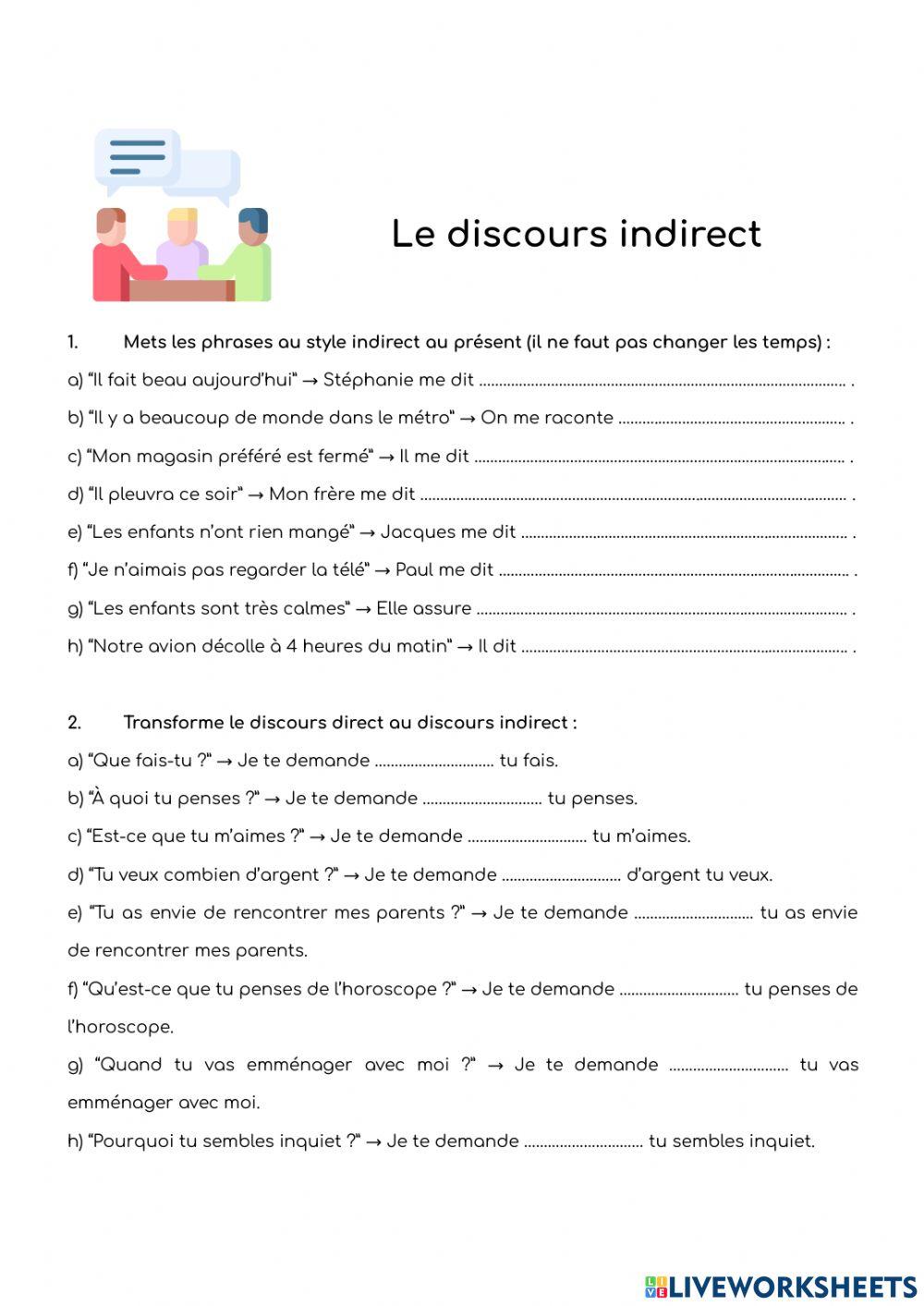 Le discours rapporté 2887820 | ifernansan6 | Live