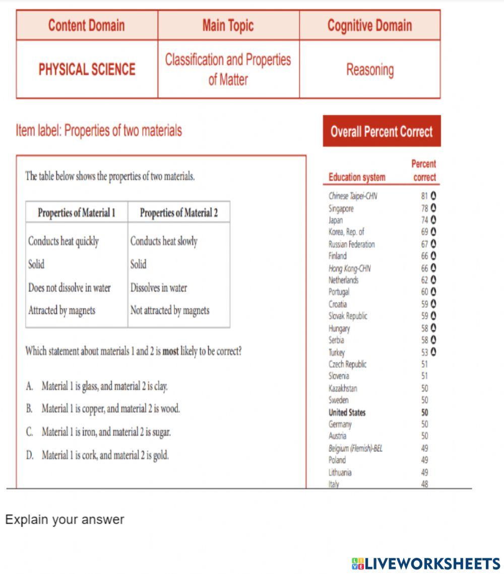 TIMMS Practice Day2 online exercise for | Live Worksheets