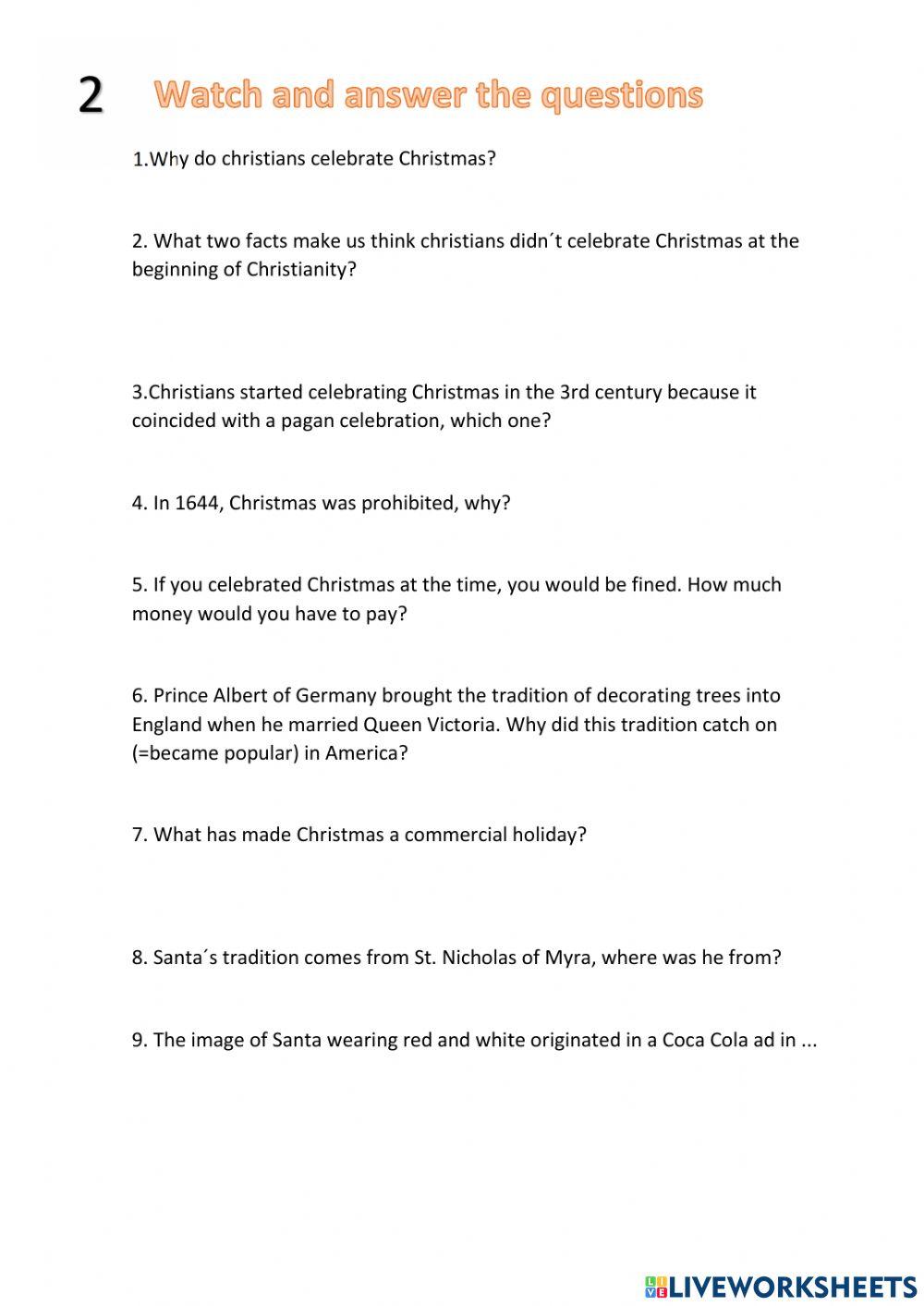 Christmas Test activity | Live Worksheets
