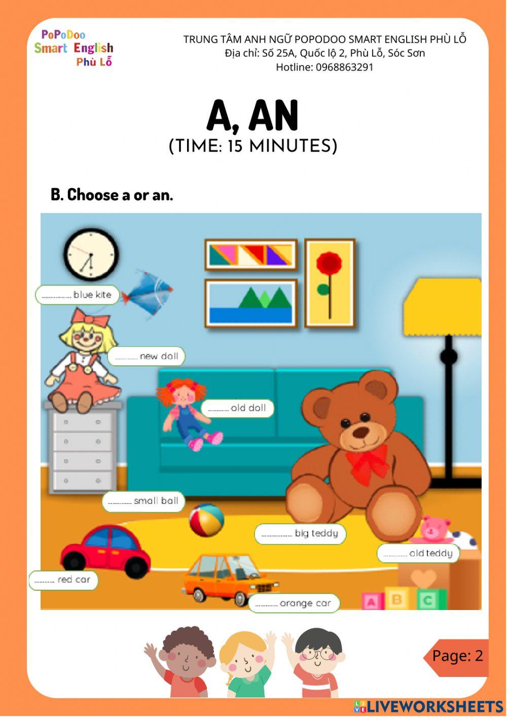 A, an 2261429 | Phuongnt129 | LiveWorksheets