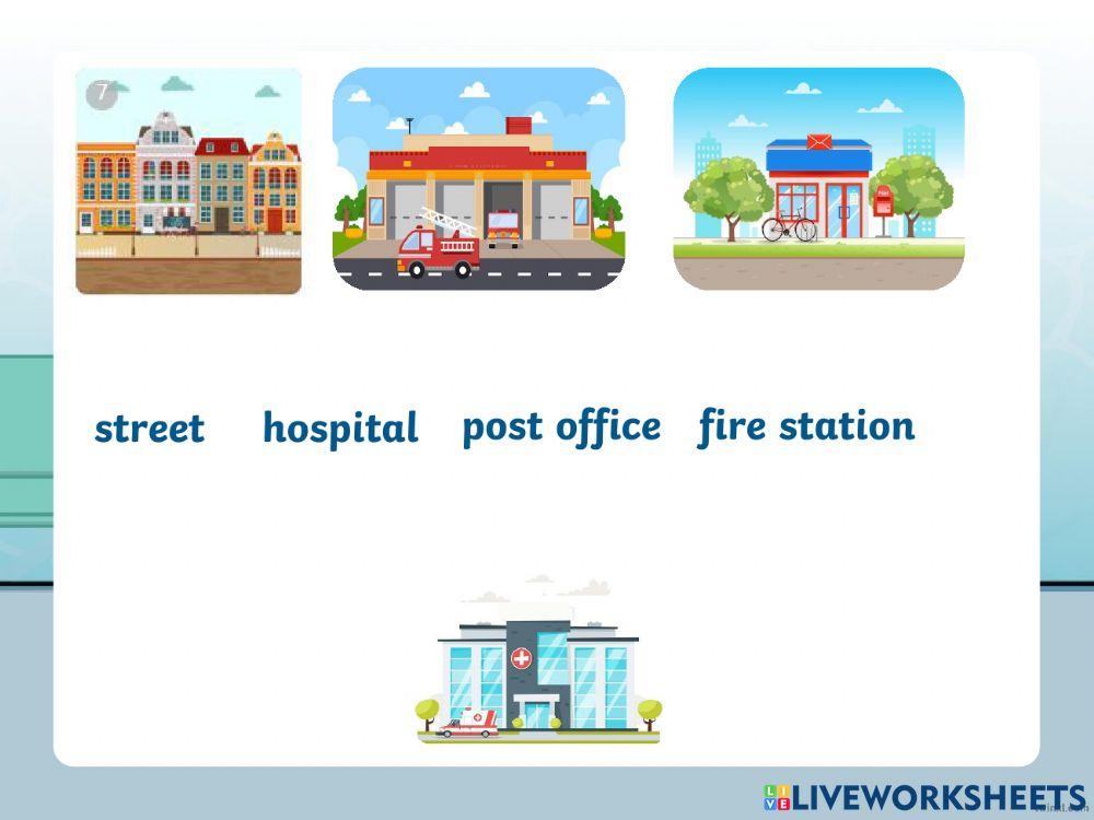 Places in town online exercise for 2 | Live Worksheets