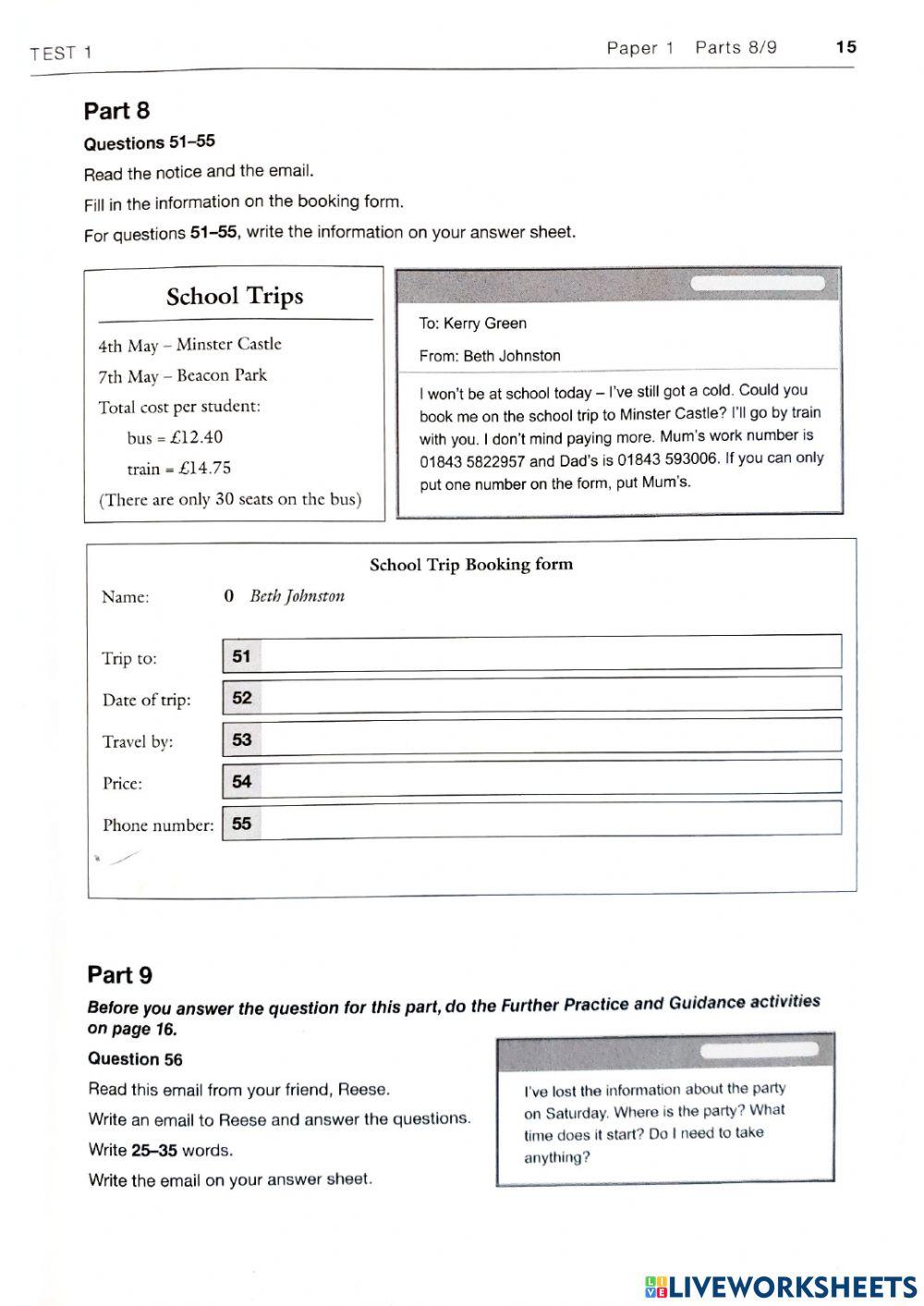 6926788 | KET TEST 1 READING AND WRITING | noelia_alcocer