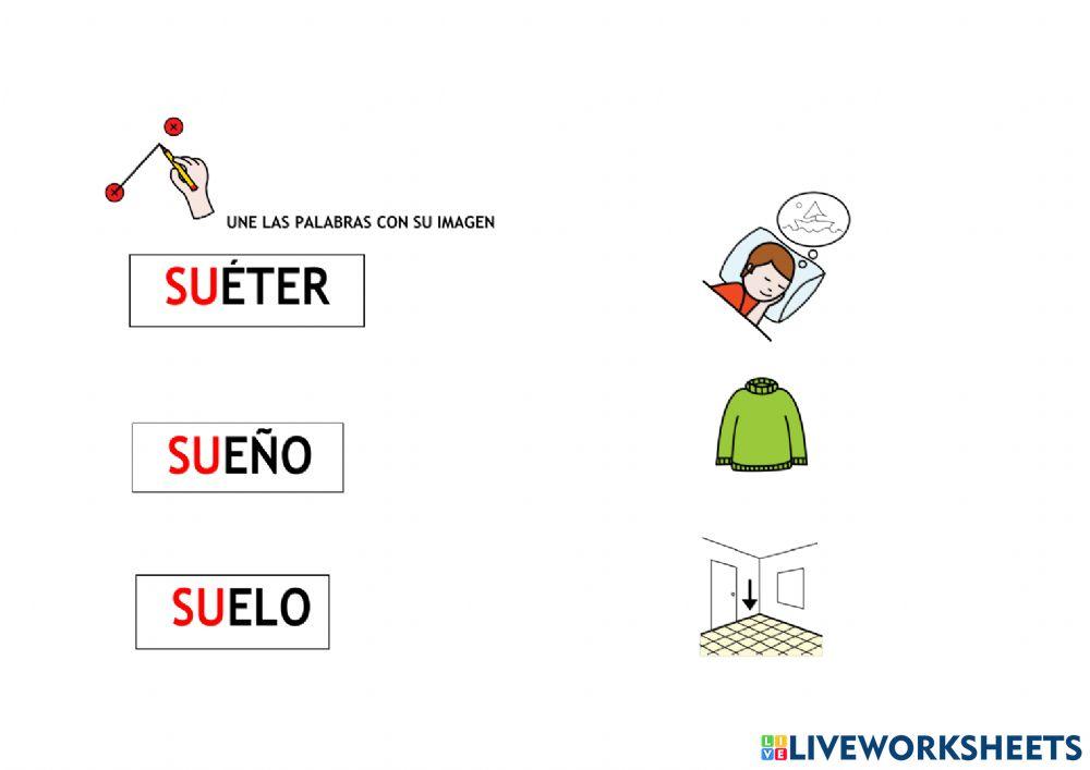 Lectura sílaba SU worksheet | Live Worksheets