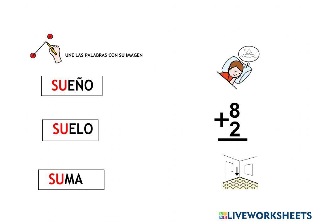 Lectura sílaba SU worksheet | Live Worksheets
