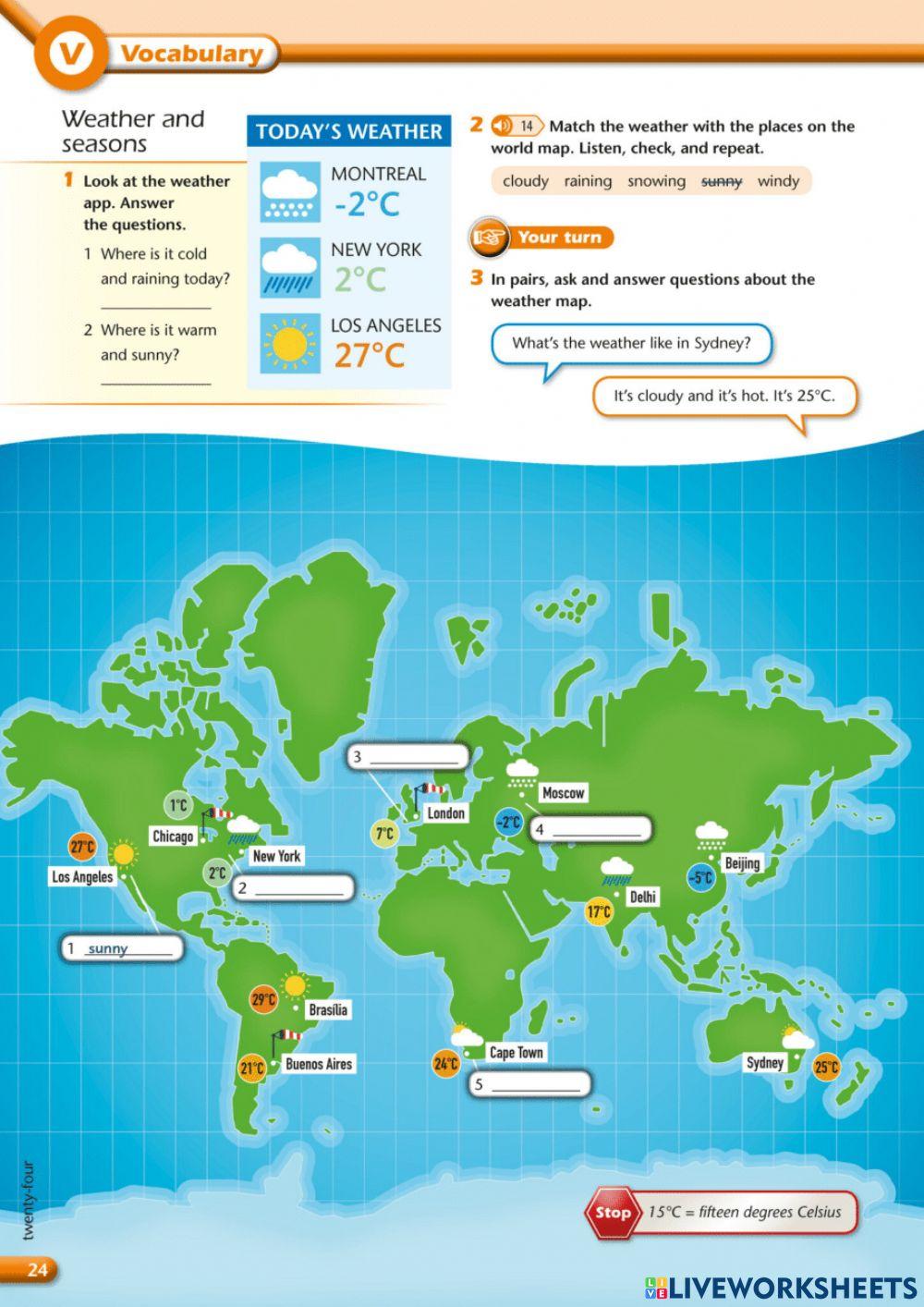 Today's weather worksheet | Live Worksheets