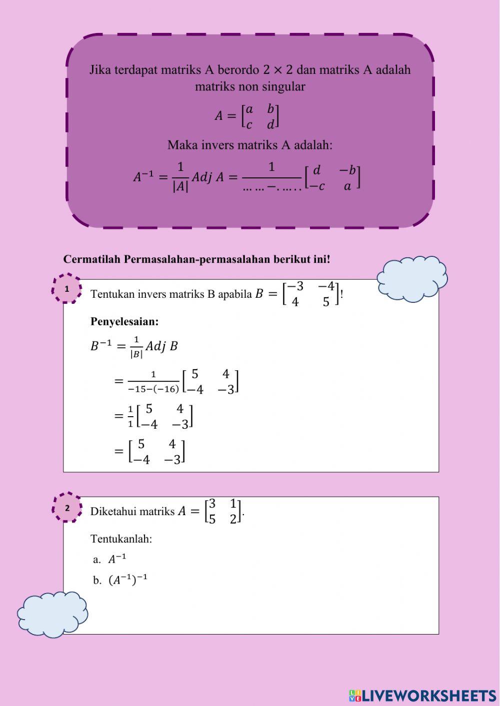 LKPD Invers Mat… | Free Interactive Worksheets | 2289009