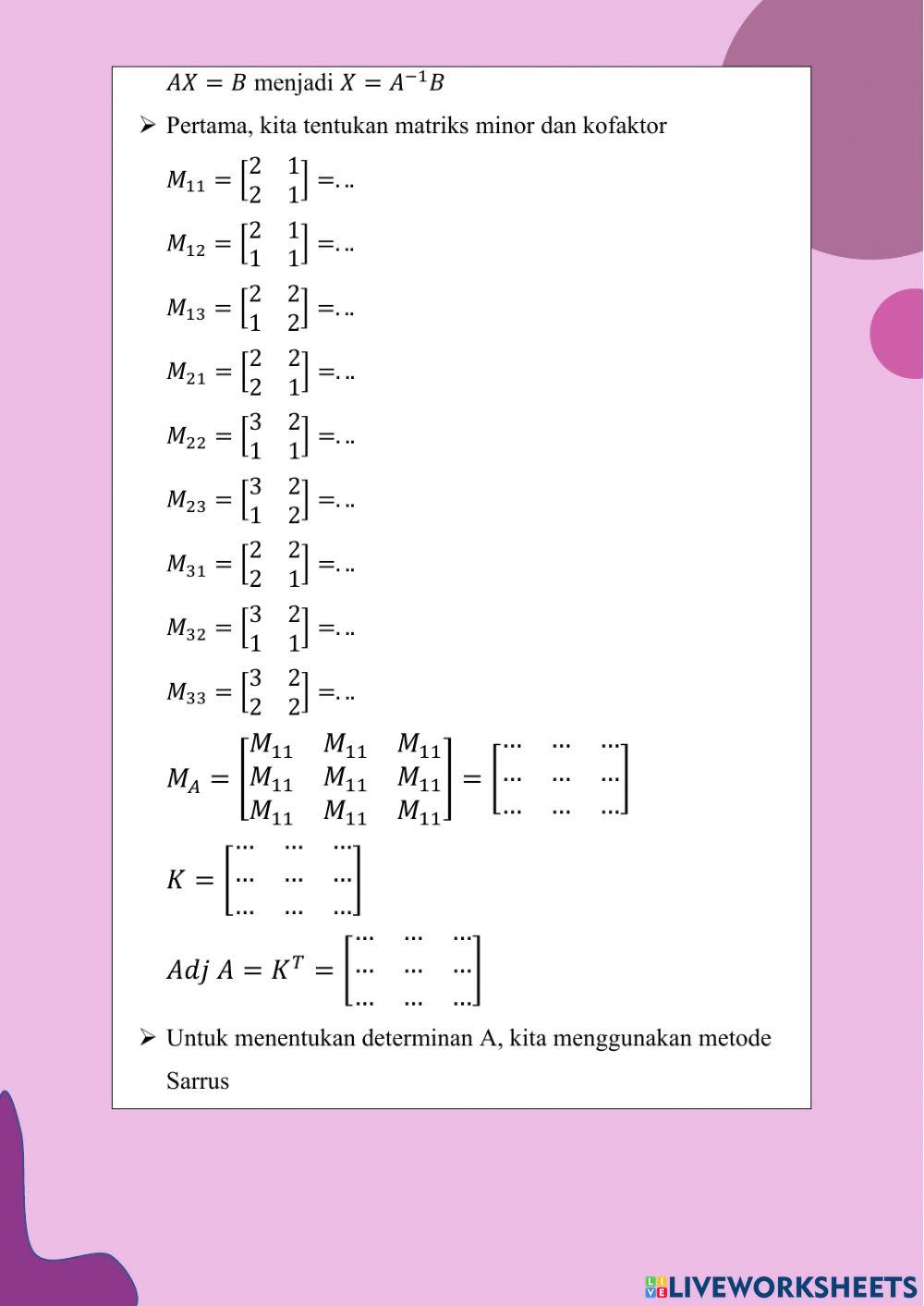 LKPD Invers Mat… | Free Interactive Worksheets | 2289009
