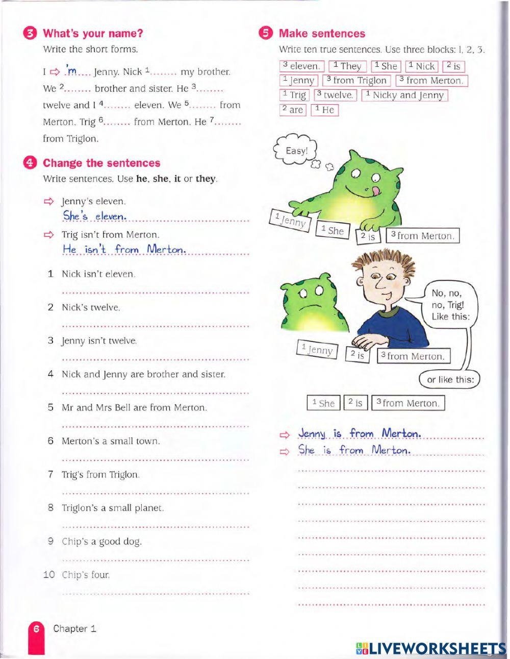 OD-WS-Grammar-Am, Is, Are worksheet | Live Worksheets