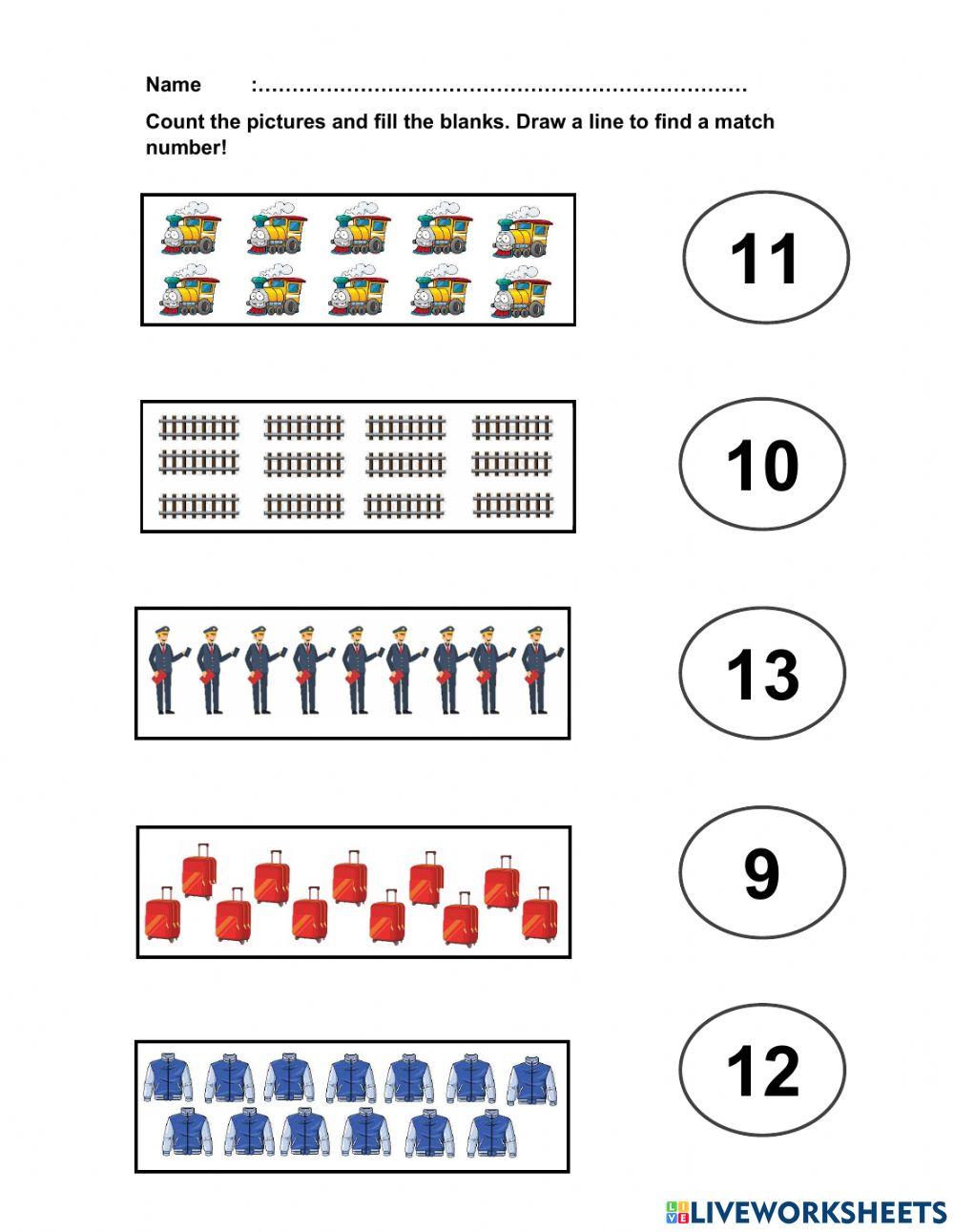 Counting online exercise for Kindergarden | Live Worksheets