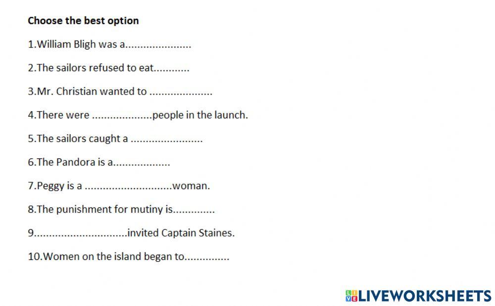 The angry captain story worksheet | Live Worksheets