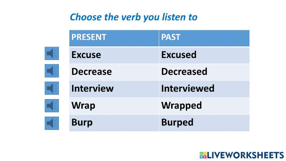 2289662 | Regular verbs ed practice | ANA SANCHEZ