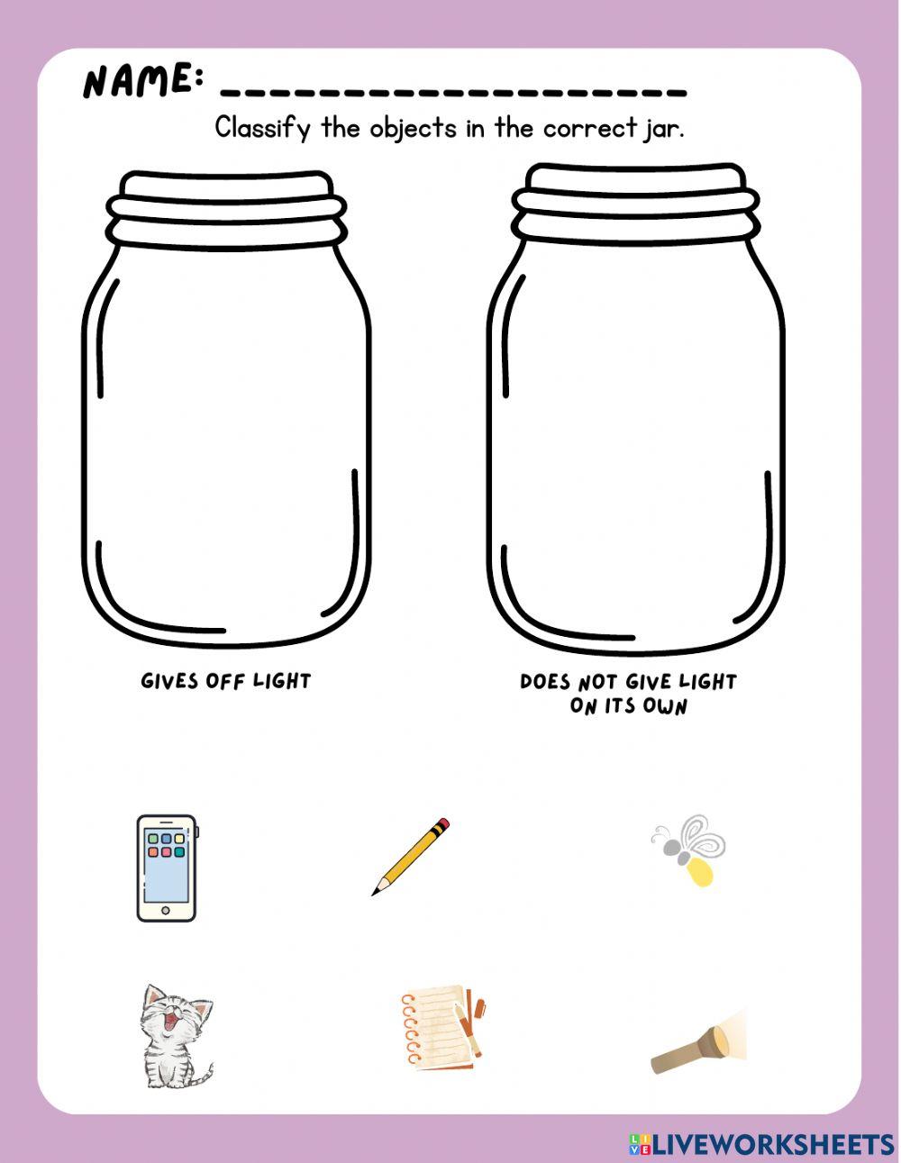 Light | Free Interactive Worksheets | 2290166