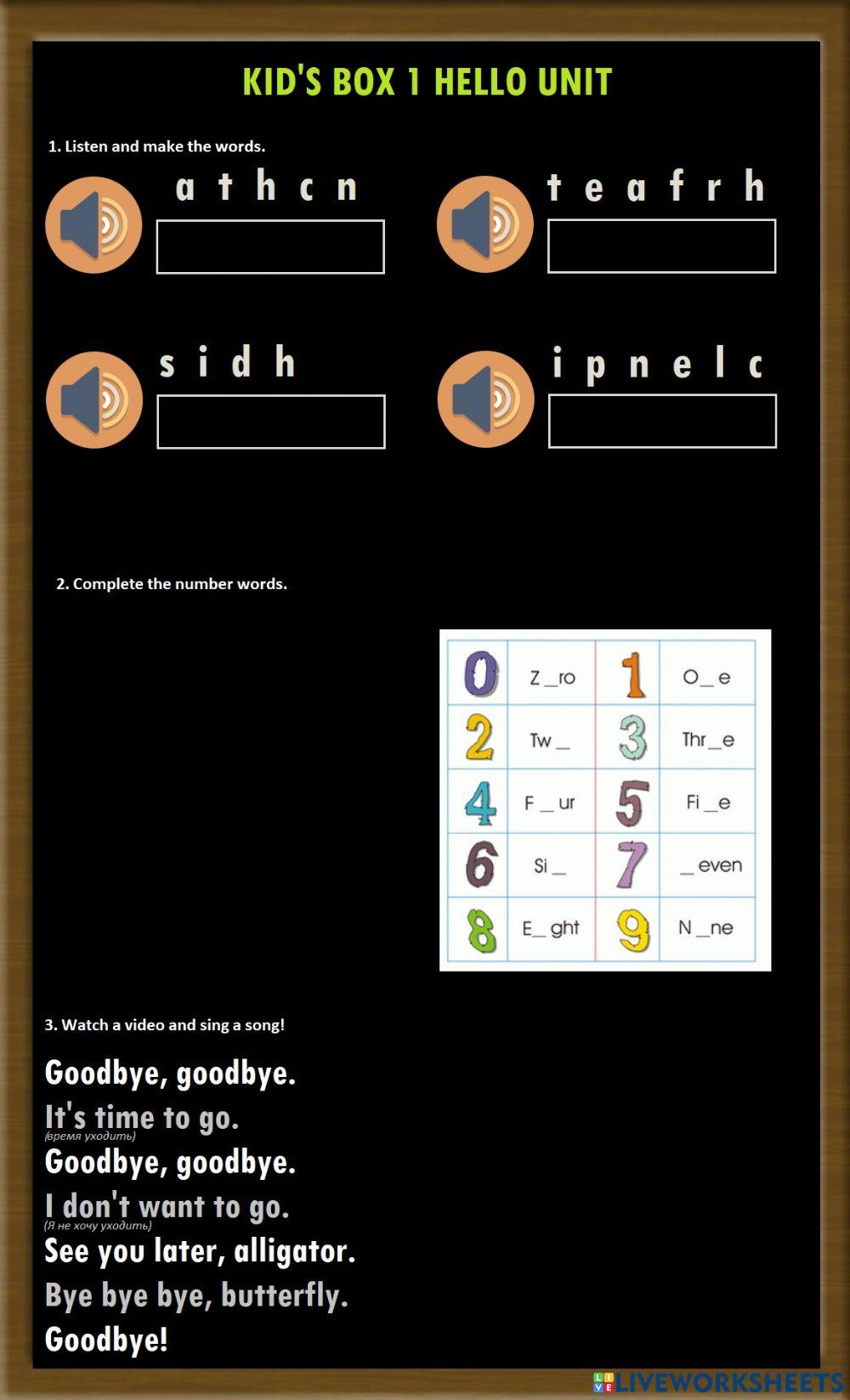 Kid's box 1 Hello activity | Live Worksheets