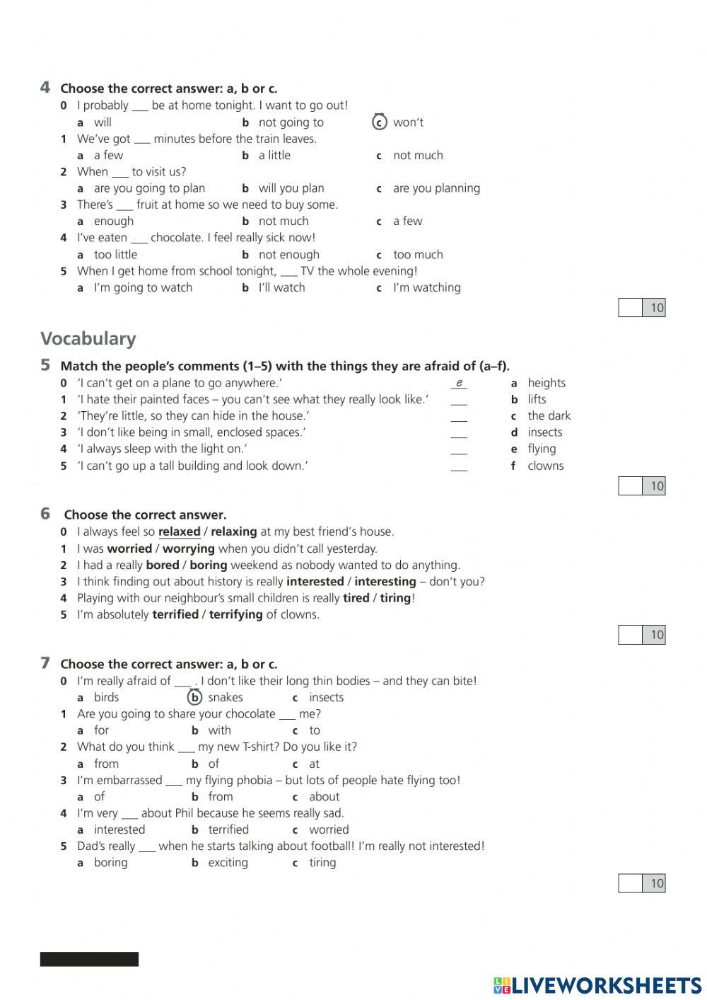 TEO - level B1 - VI midterm exam online exercise for | Live Worksheets