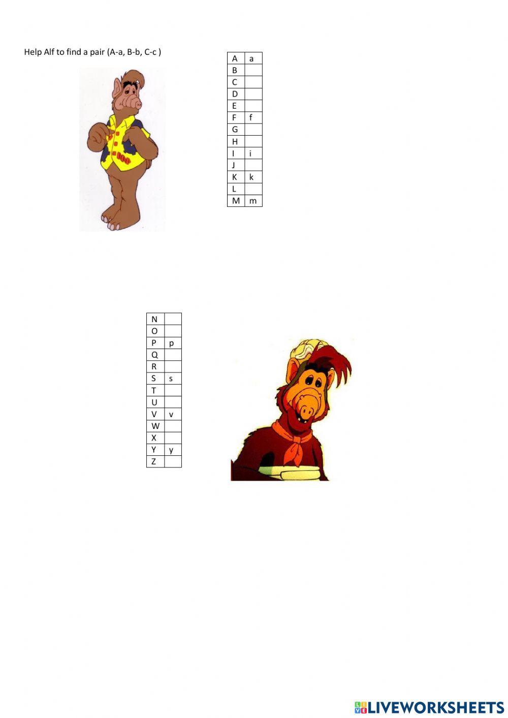 Alphabet with Alf 2291271 | KateOsmos | LiveWorksheets