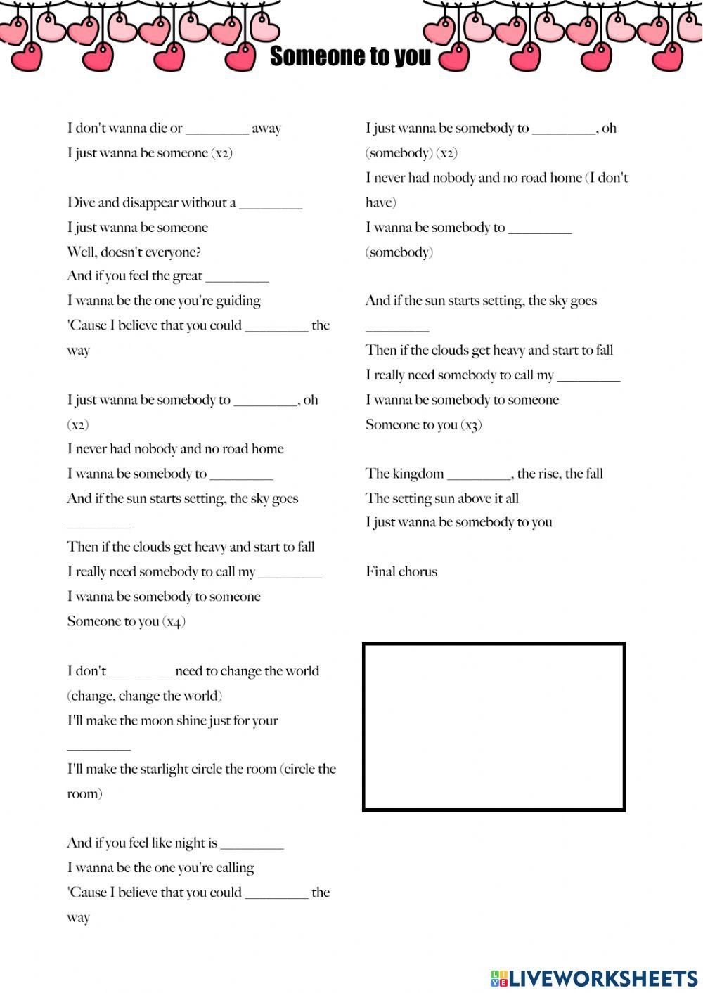 Someone to you | Free Interactive Worksheets | 2291443