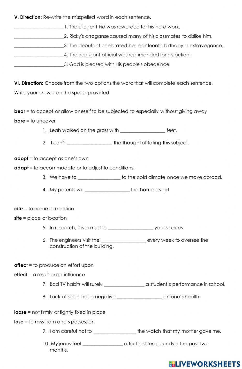 Grade 6 3rd PT online exercise for | Live Worksheets