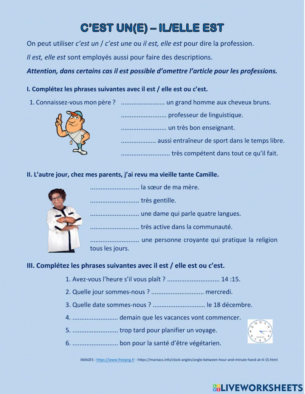 C'est Il Est Interactive Worksheet Live Worksheets, 53% OFF
