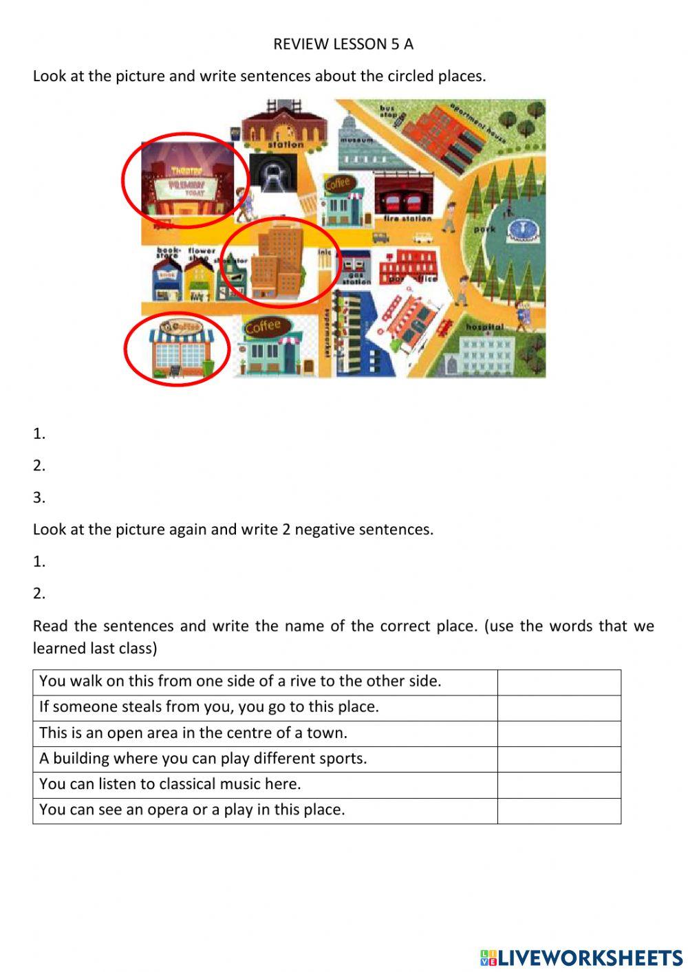 Review lesson 5A worksheet | Live Worksheets